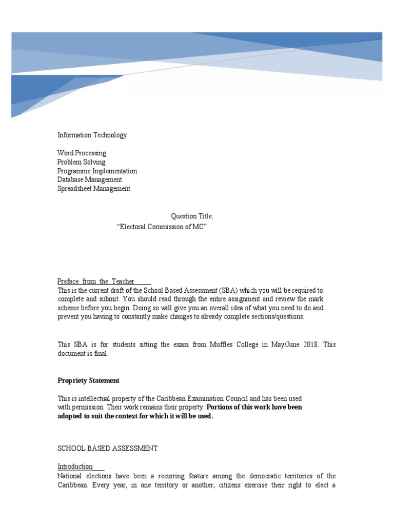 Information Technology SBA | PDF | Spreadsheet | Taxes