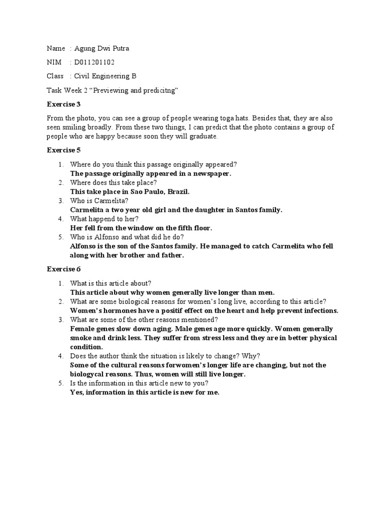 Task 2-Previewing and Predicting | PDF