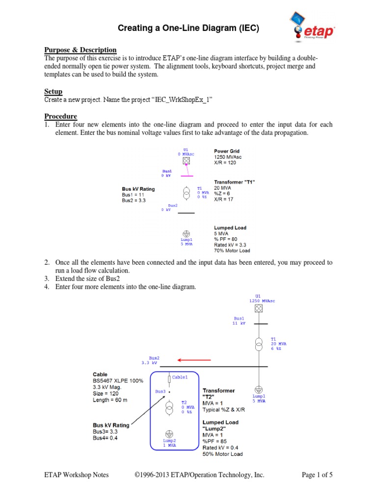 Creating A One-Line Diagram (IEC) : Purpose & Description | PDF ...