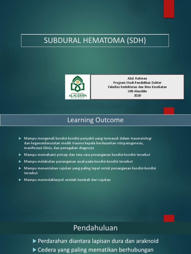 Subdural Hematoma (SDH) | PDF