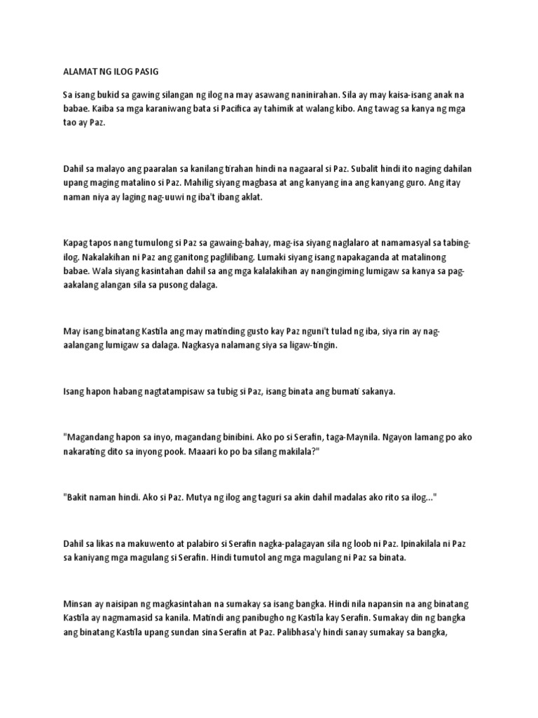 Alamat NG Ilog Pasig | PDF