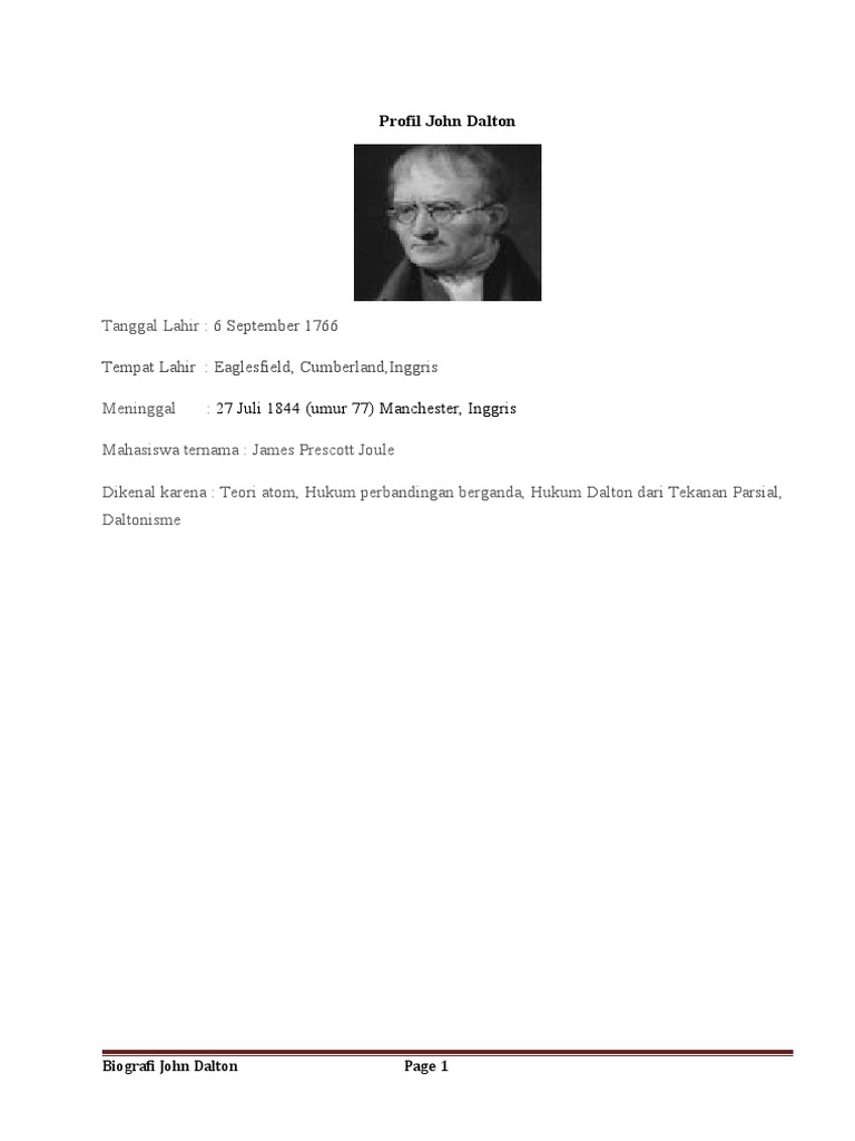 Biografi John Dalton | PDF