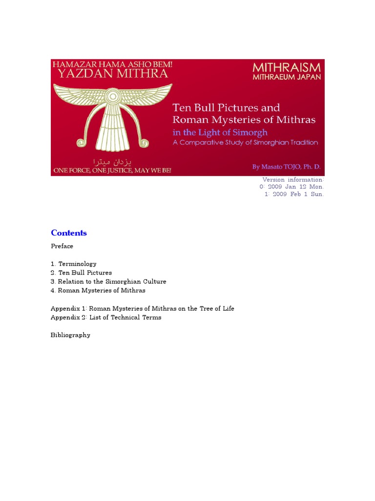 Ten Bull Pictures and Mysteries of Mithras in The Light of Simorgh ...