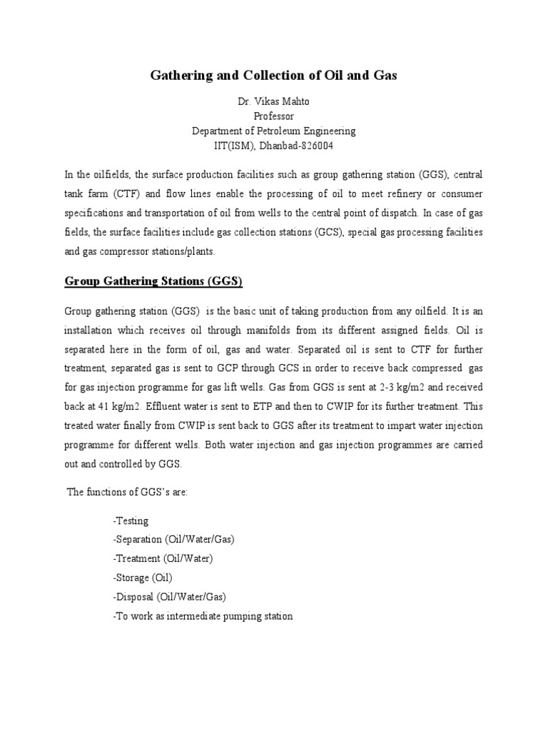 Overview of Group Gathering Stations | PDF | Natural Gas | Petroleum ...
