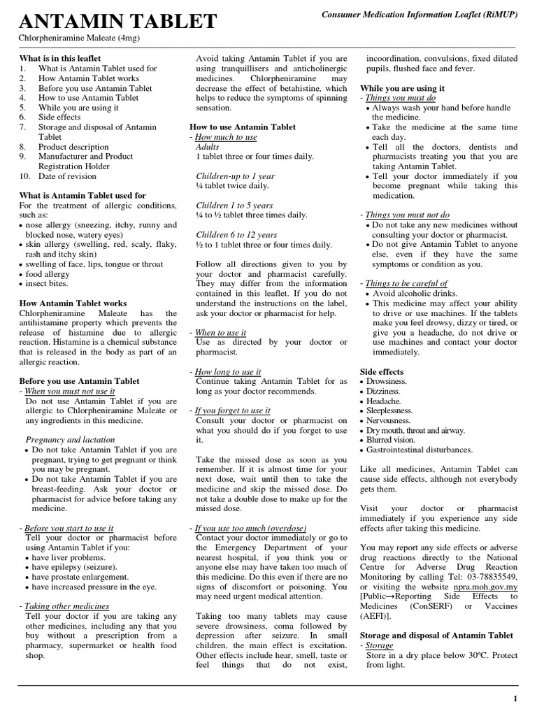 What Is in This Leaflet | PDF | Allergy | Adverse Effect