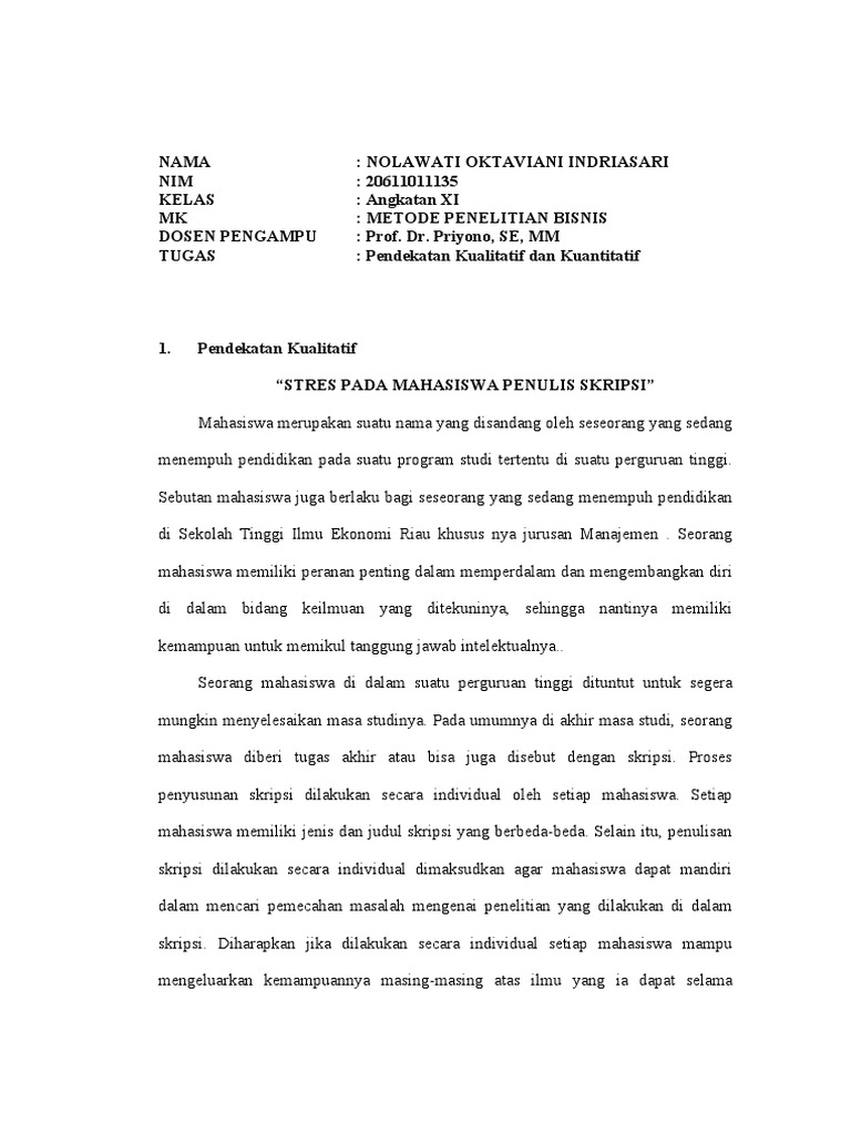 Tugas MPB Nola Kualitatif Dan Kuantitatif | PDF
