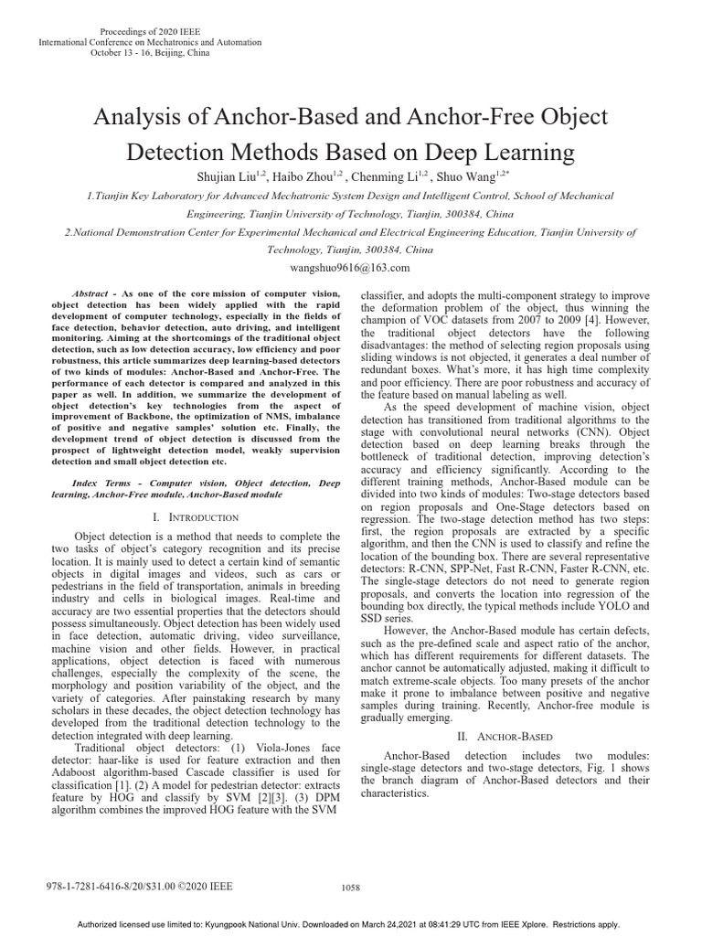 Anchor-Based Vs Anchor-Free Object | PDF | Deep Learning | Image ...