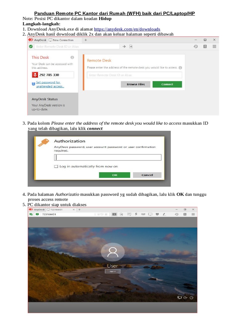 Panduan Menggunakan AnyDesk untuk WFH | PDF