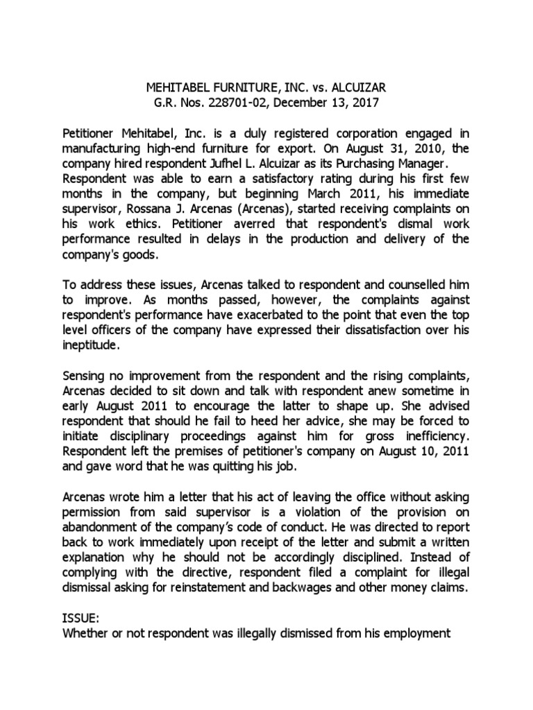 Mehitabel, Inc. vs. Alcuizar | PDF | Burden Of Proof (Law) | Common Law