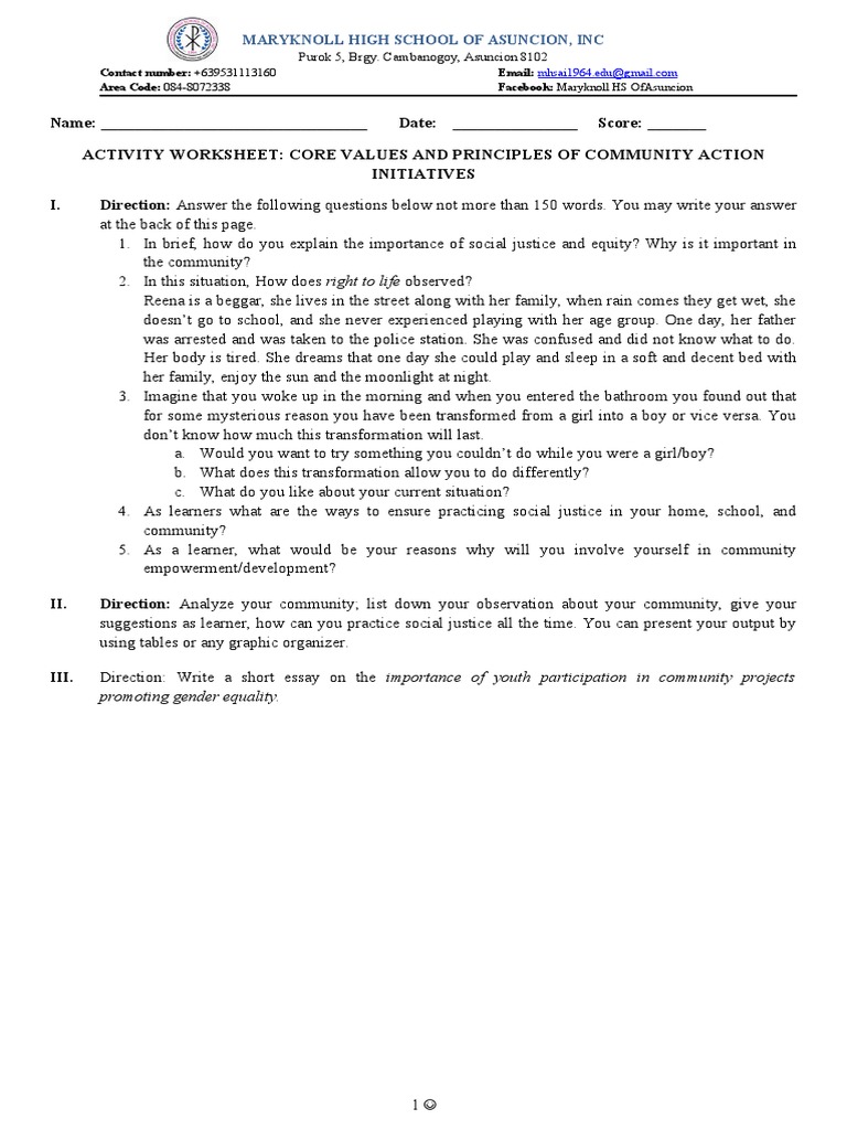 Activity Lesson 1.1 | PDF