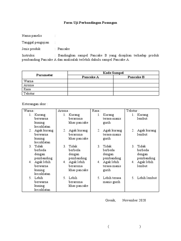 1 Form Uji Perbandingan Pasangan | PDF