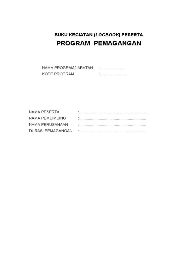 Logbook Contoh | PDF