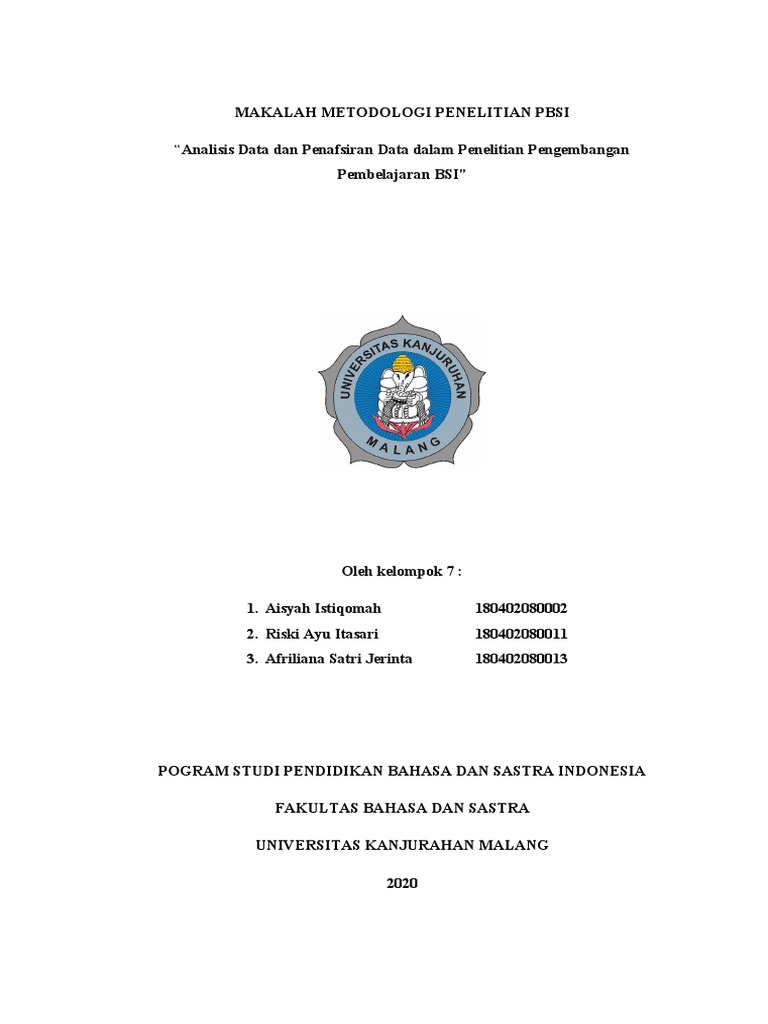 Makalah Metodologi Penelitian Pbsi Kel. 7 | PDF | Komputer