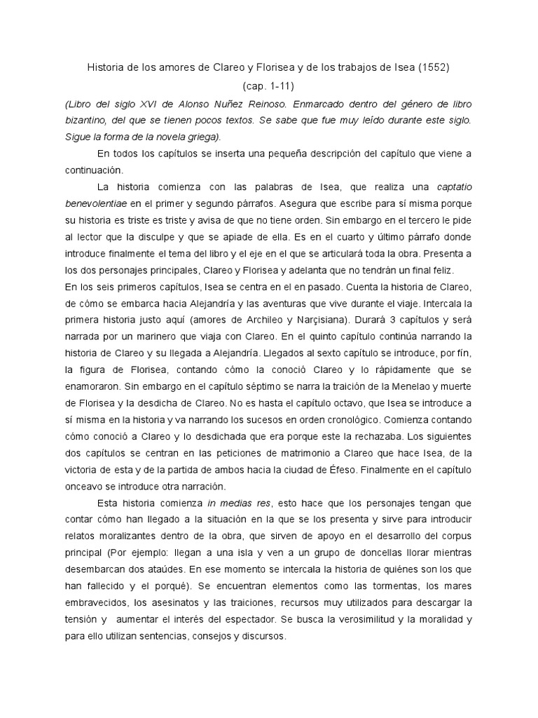 Historia de Los Amores de Clareo y Florisea y de Los Trabajos de Isea ... Historia de Los Amores de Clareo y Florisea y de Los Trabajos de Isea ...