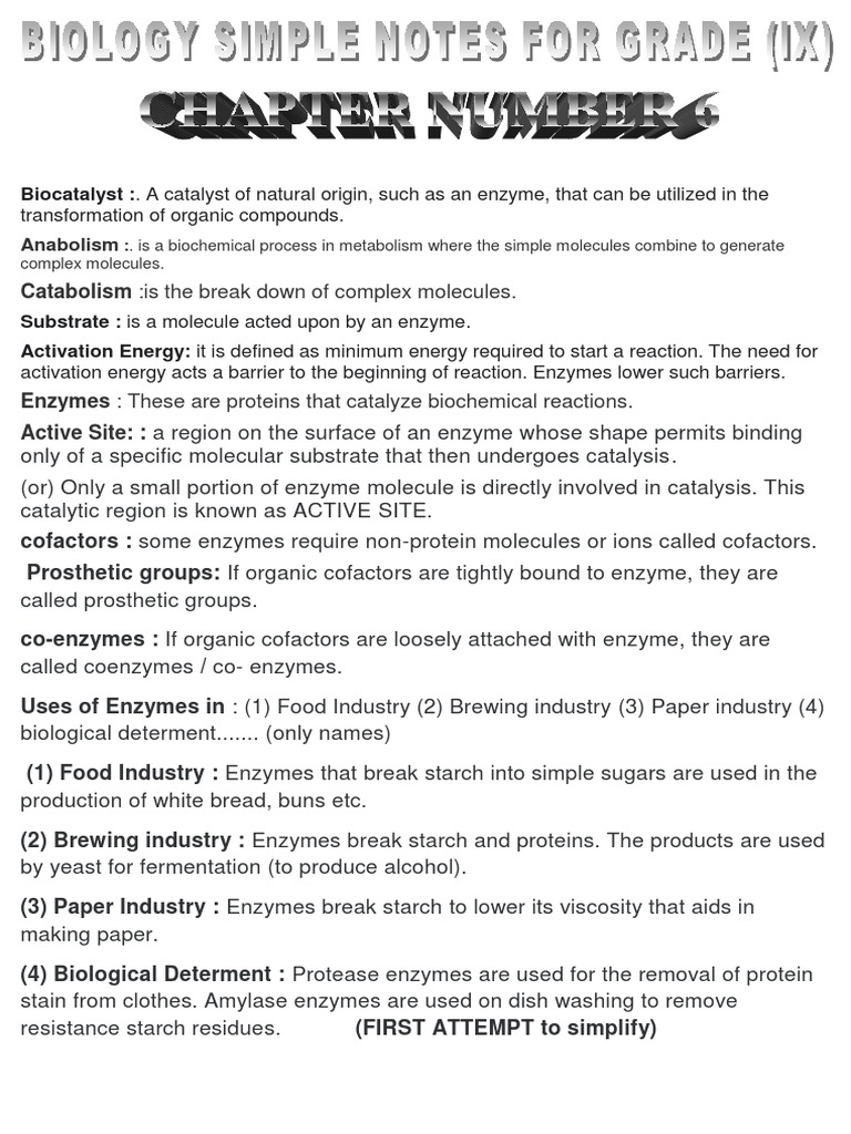 BIOLOGY 9th Simple Notes | PDF