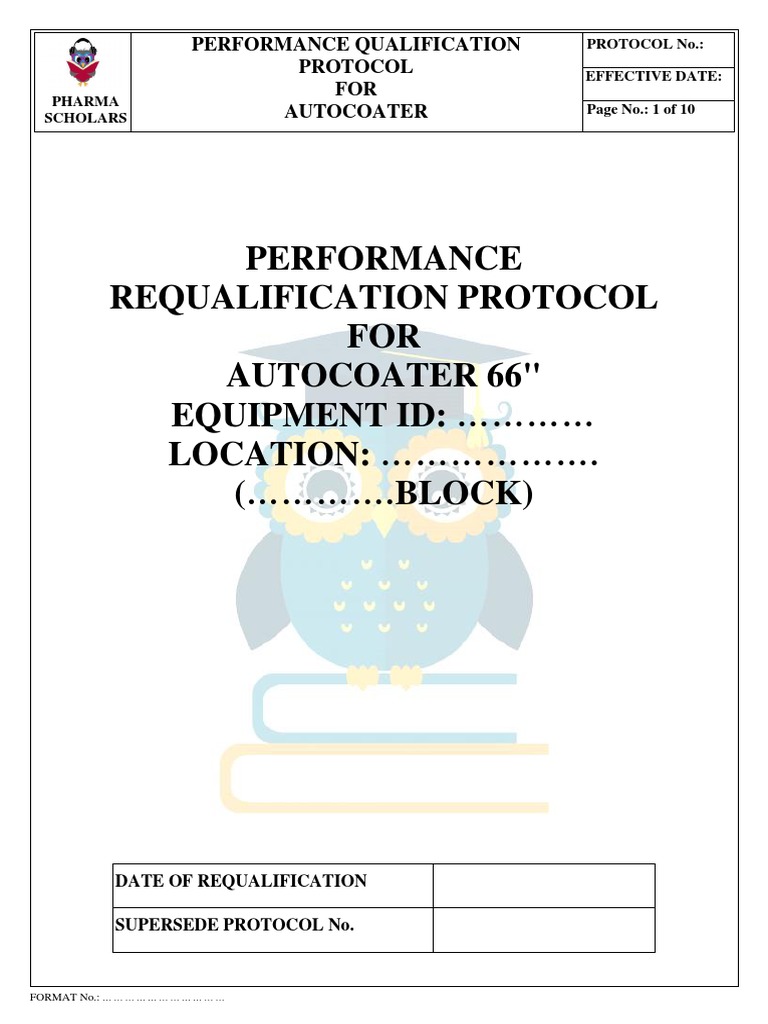 Auto Coater Performance Qualification Protocol | PDF | Pharmaceutical ...
