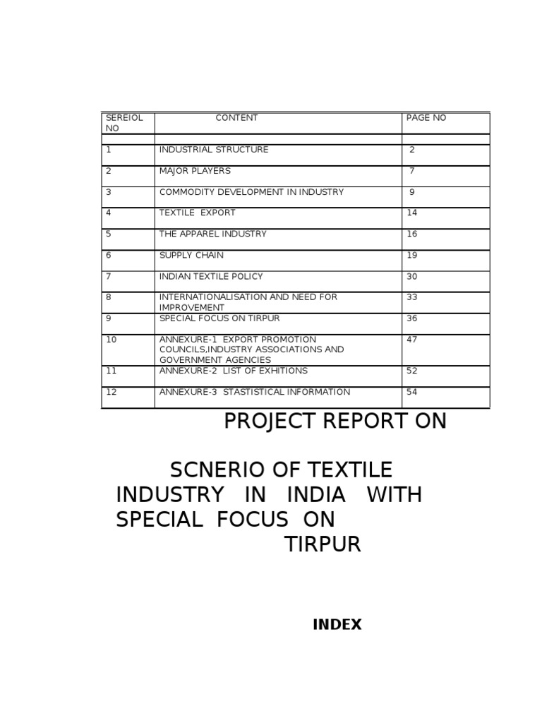 Project Report | PDF | Textile Manufacturing | Cotton