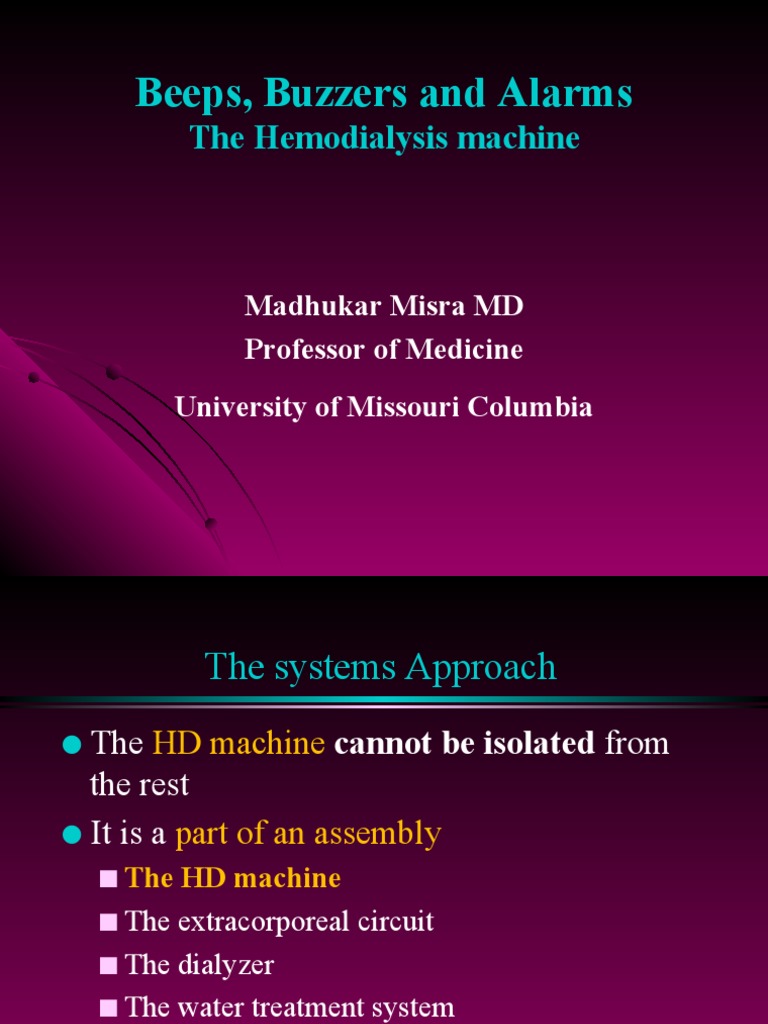 Beeps, Buzzers and Alarms: The Hemodialysis Machine | PDF | Dialysis ...