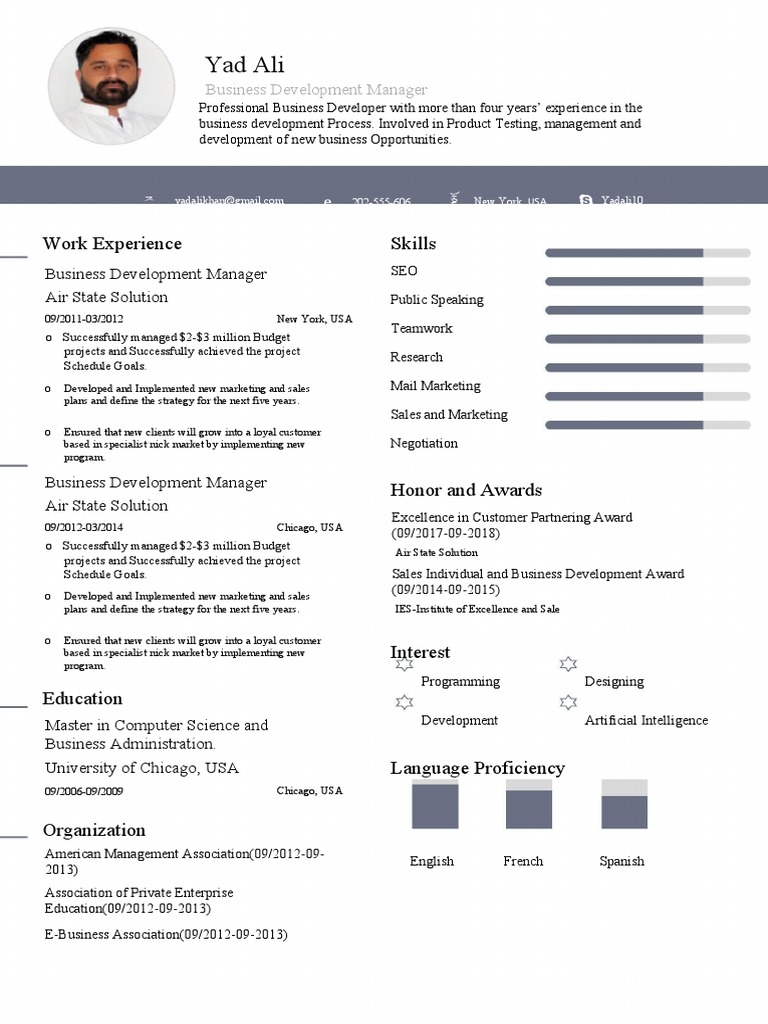 Simple Basic Resume Template Word Format | PDF | Sales | Business
