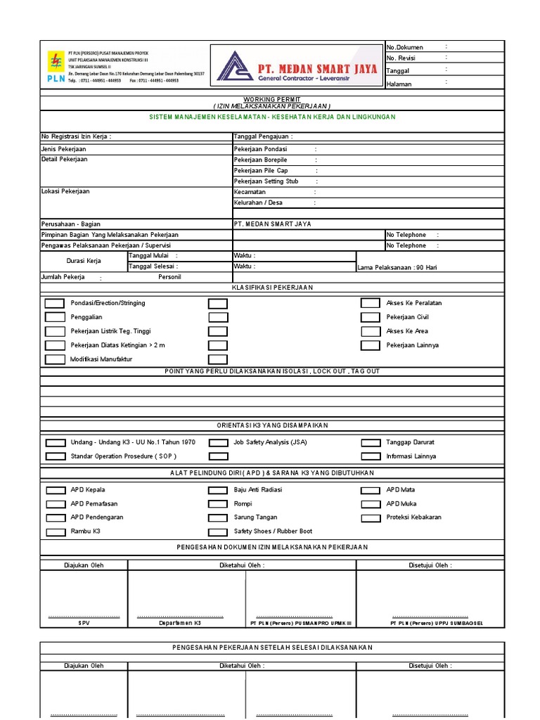 FORM 1 JSA DAN PERMIT FIX-1-1 | PDF