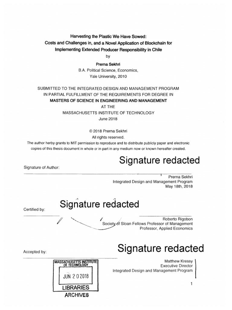 Signature Redacted | PDF | Recycling | Waste Management
