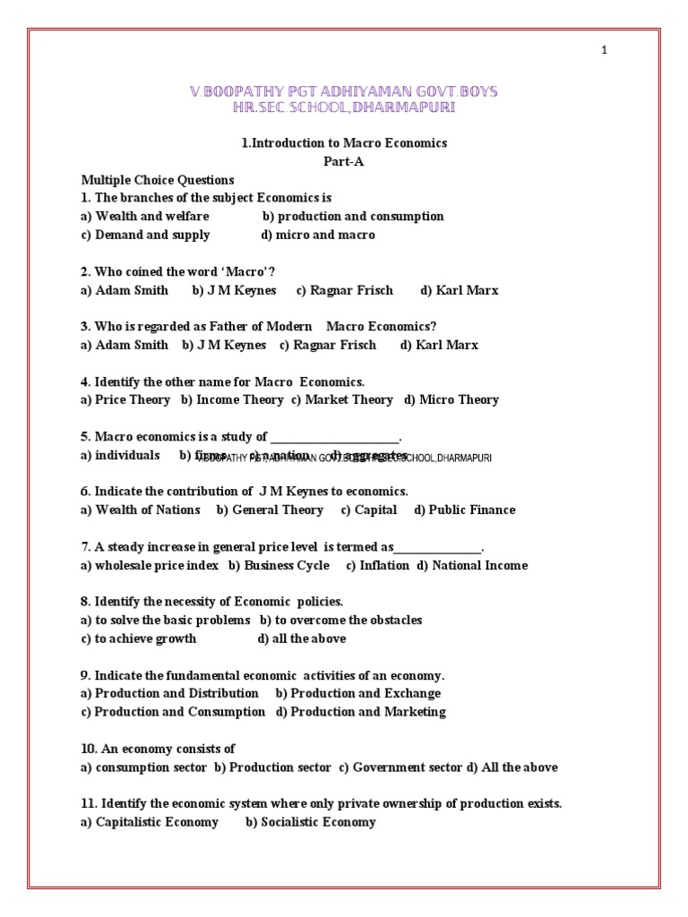 +2 ECONOMICS EM Study Material | PDF | Measures Of National Income And ...