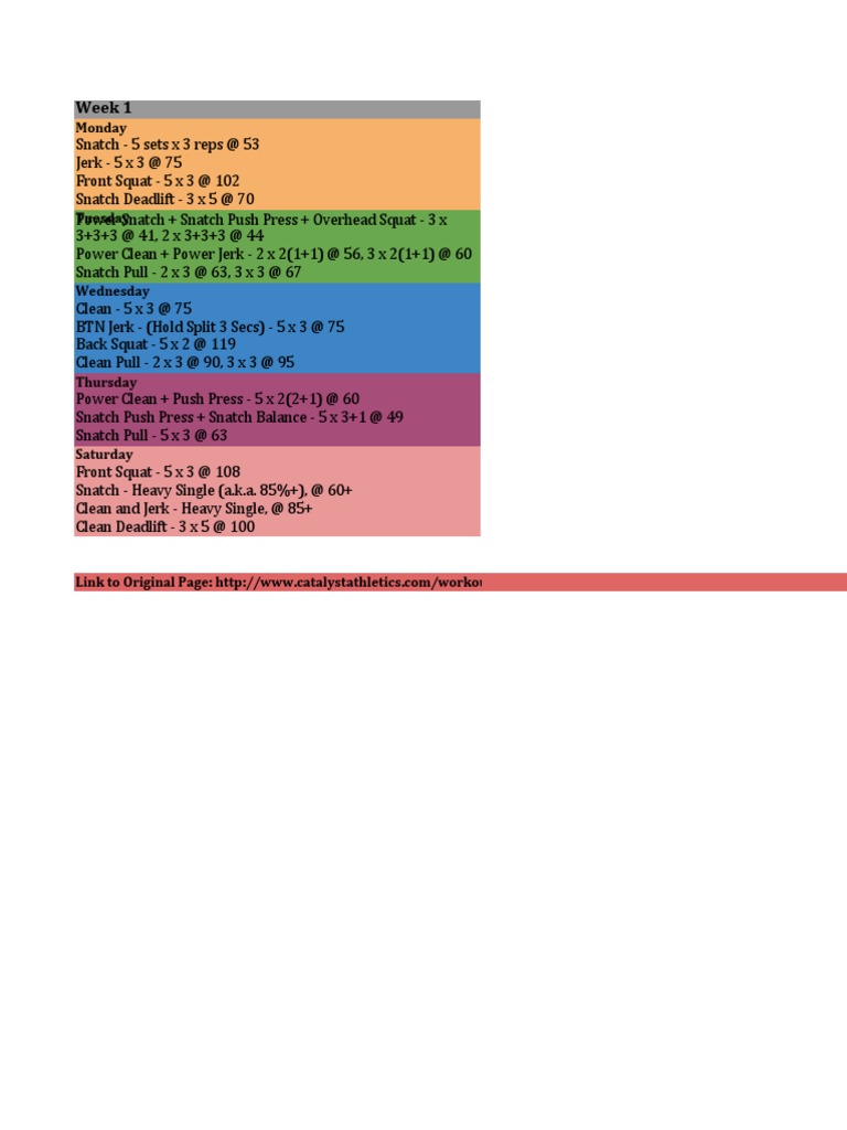 Weightlifting Training Plan | PDF | Strength Training | Athletic Sports