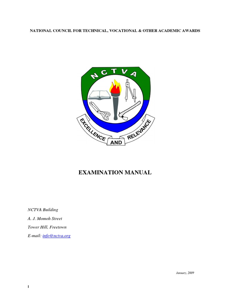 NCTVA Examination Manual | PDF | Vocational Education | Diploma