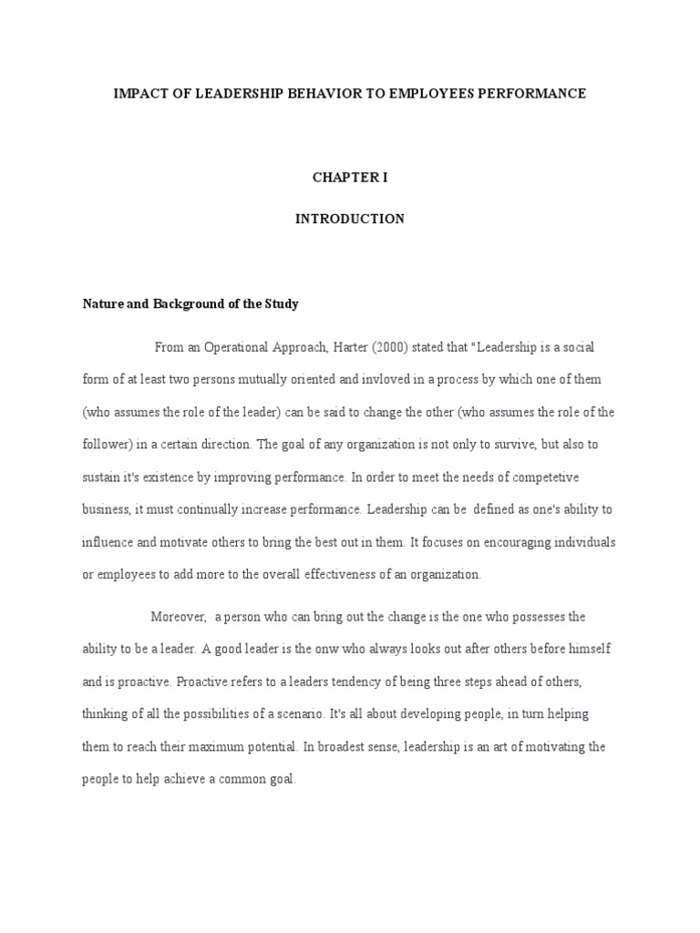 Research Proposal 1stdraft | PDF | Transformational Leadership | Leadership