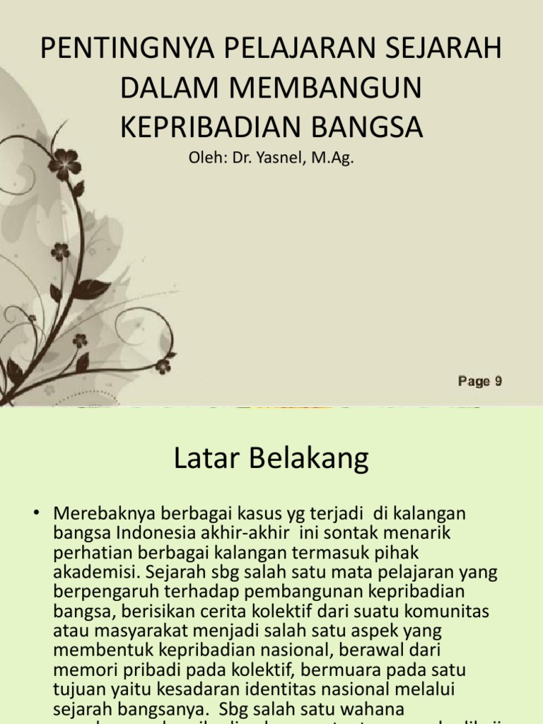 Webinar 29 Juli 2020 Pentingnya Pelajaran Sejarah 1 | PDF