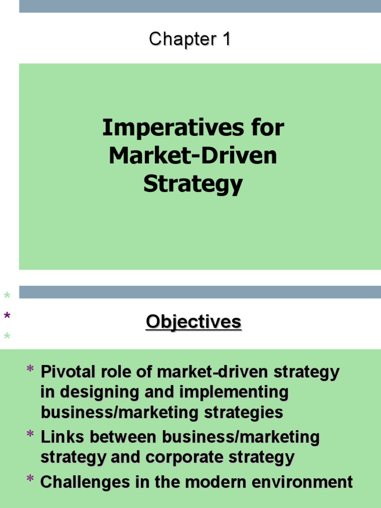 Imperatives For Mrket-Driven Strategy | PDF | Strategic Management ...