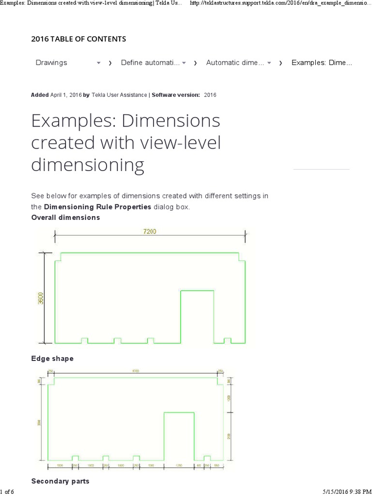 Examples of Dimensioning Techniques Using View-Level Dimensioning ...