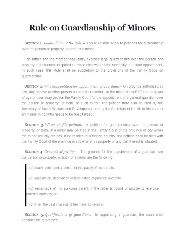 Guidelines for Guardianship Proceedings and the Appointment of ...