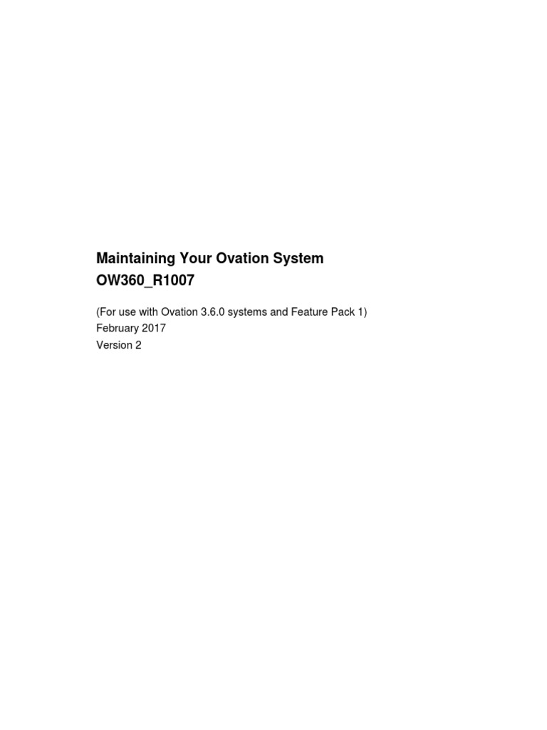 OW360 - R1007 - Maintaining Your Ovation System | PDF | Programmable ...
