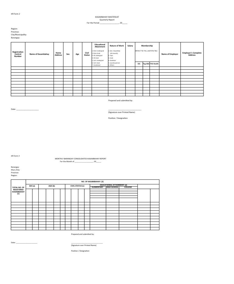 Kasambahay Form 2 | PDF