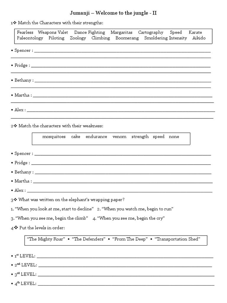 Jumanji - Welcome To The Jungle - II | PDF