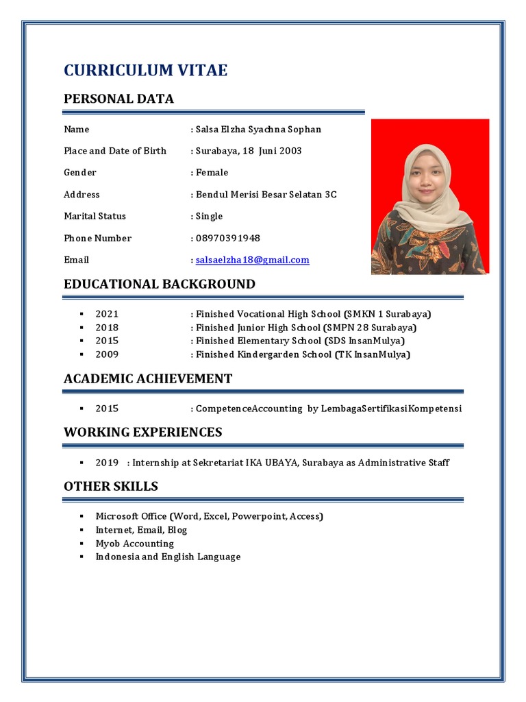 Curriculum Vitae: Personal Data | PDF