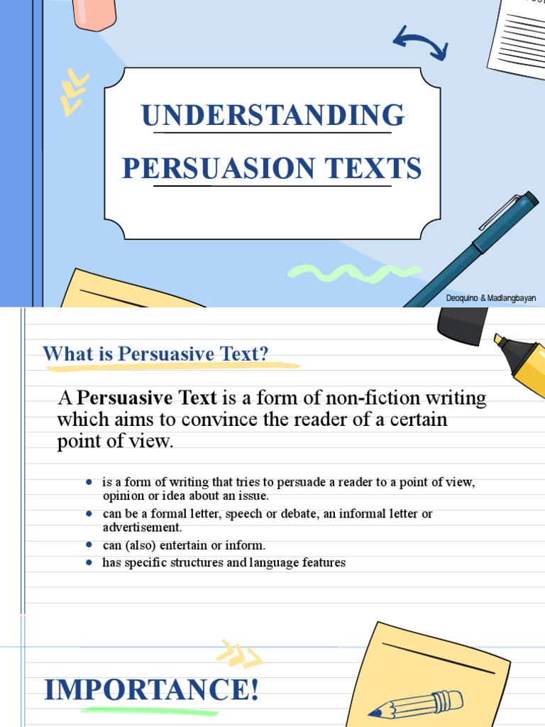 Understanding Persuasion Texts | PDF | Persuasion | Communication