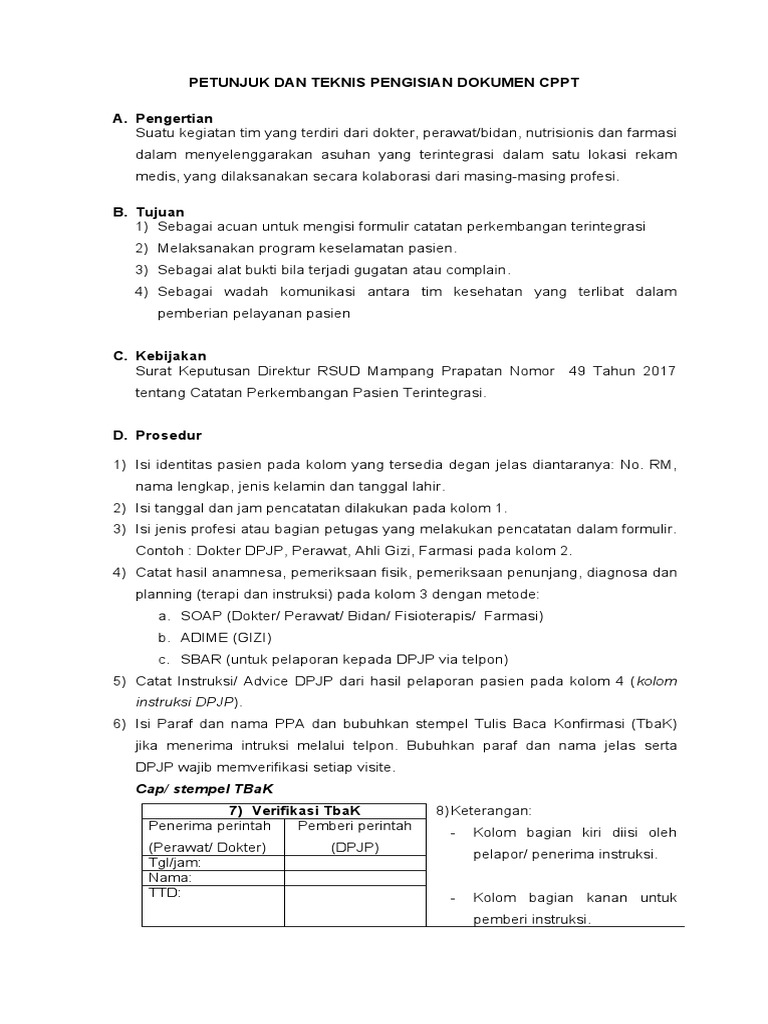 Petunjuk Dan Teknis Pengisian Dokumen CPPT | PDF