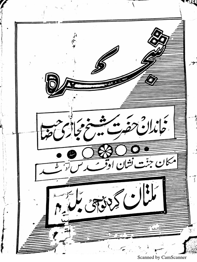 Shajra-E-Nasab Hazrat Syed Sheikh Mijazi Sahab Multan | PDF