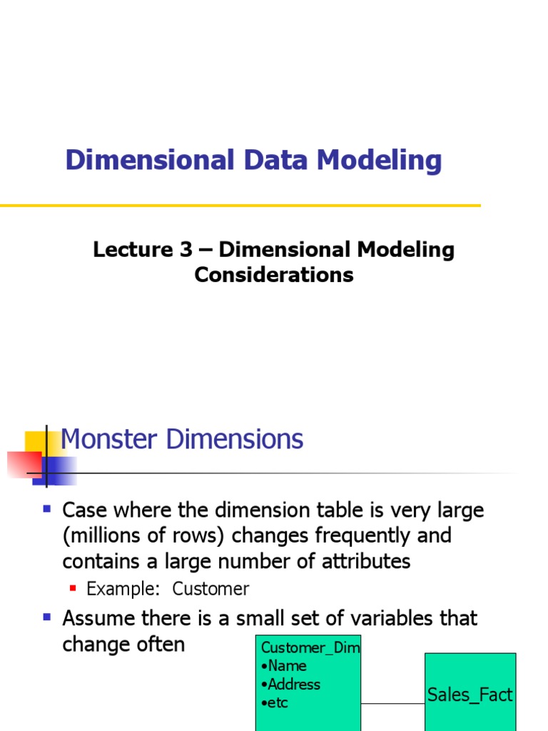 Dimensional Data Modeling - Lecture 3 | PDF | Data | Data Management