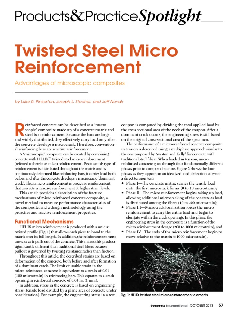 Twisted Steel Micro Reinforcement: Products Practice | PDF | Fracture ...
