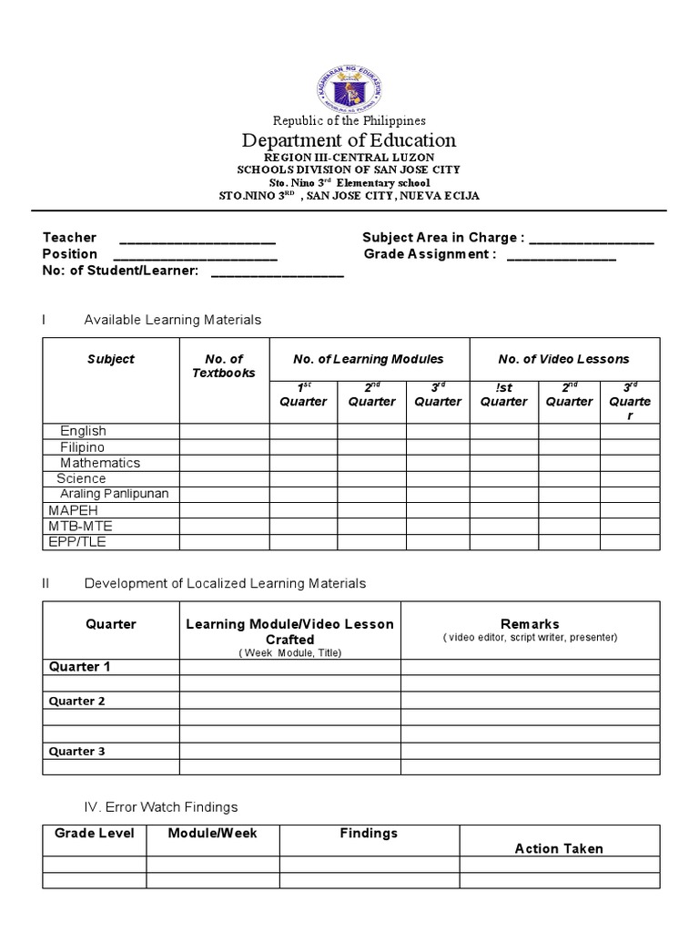 Department of Education: Republic of The Philippines | PDF | Education ...