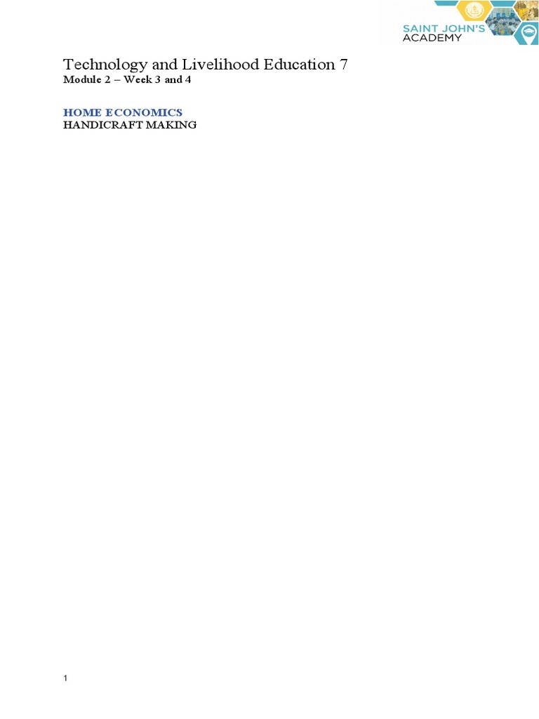 Technology and Livelihood Education 7: Home Economics | PDF ...