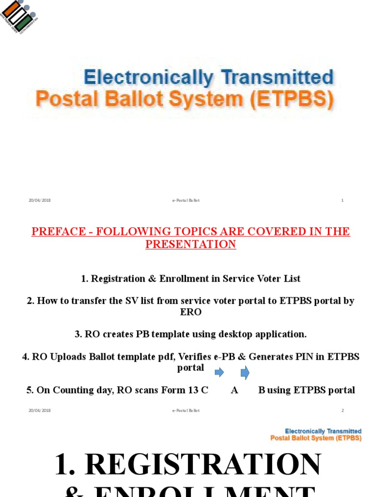 ETPBS | PDF | Qr Code | Absentee Ballot