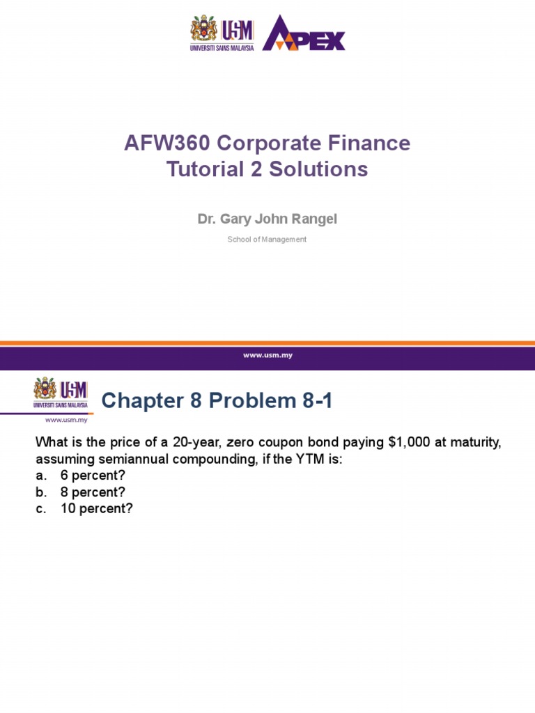 Corporate Finance Bond Valuation Solutions | PDF | Bonds (Finance ...