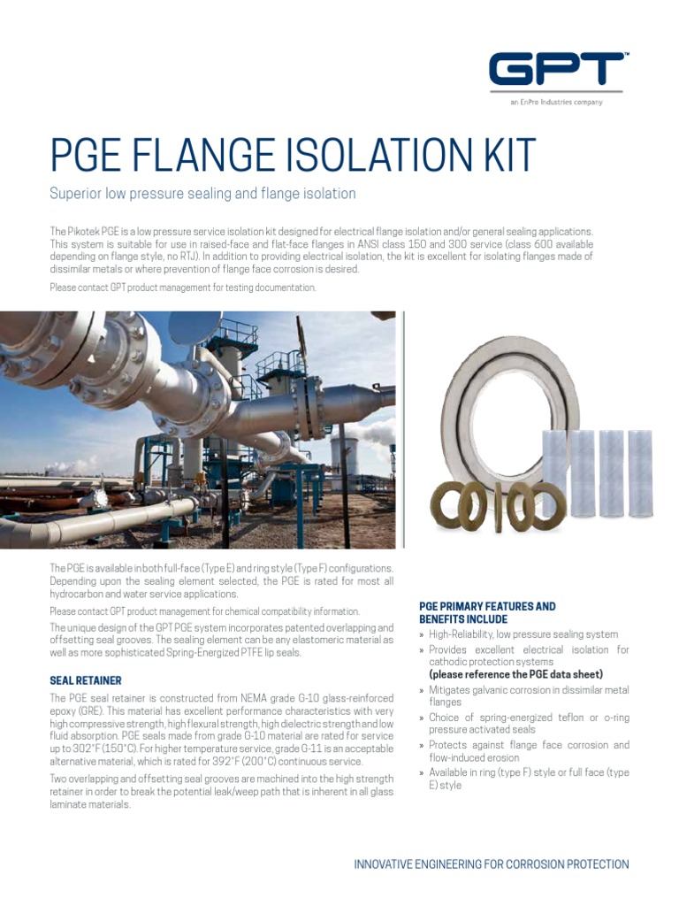GPT 1-7 - PGE Flange Isolation Kit - 11.2017 - LR - 0 | PDF | Corrosion ...