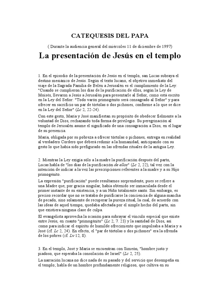 Presentación de Jesús en el Templo | PDF | María, madre de Jesús | Jesús