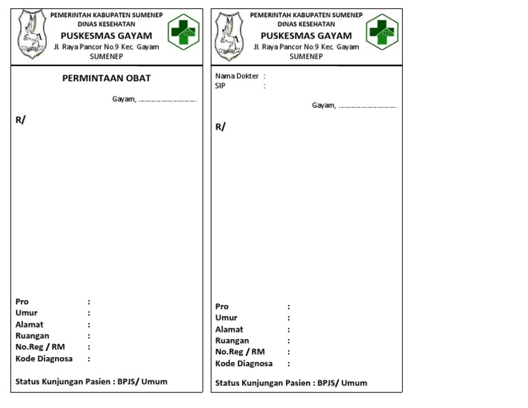Form Resep | PDF