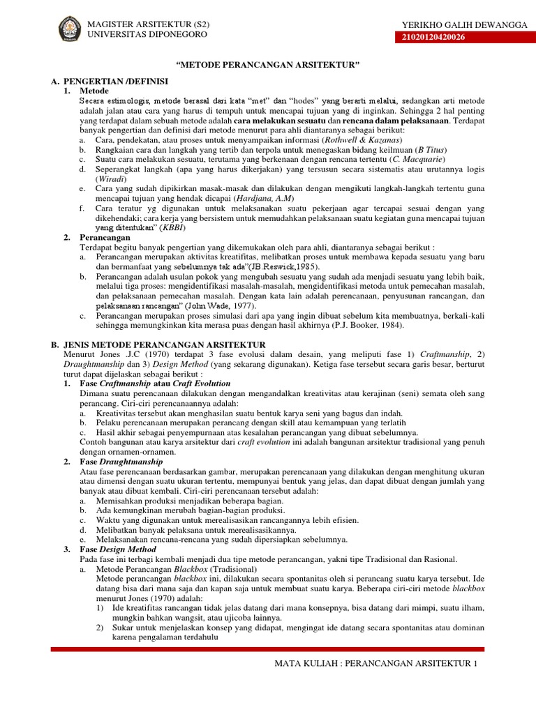 Metode Perancangan Arsitektur | PDF
